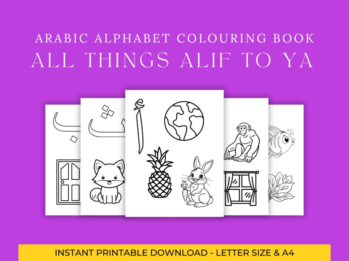 Arabic Alphabet Colouring Pages for Kids | Learn Arabic Letters ...
