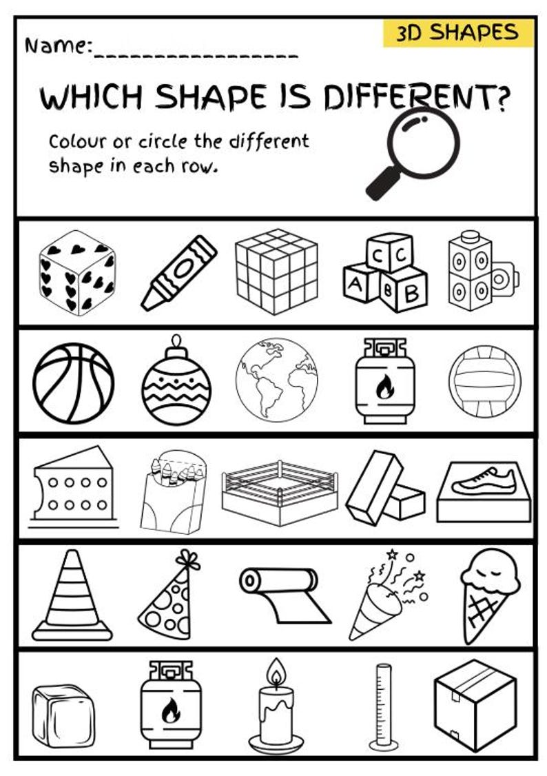 3D Shapes Activity Book | Cut & Build Nets, Counting, Sorting and ...