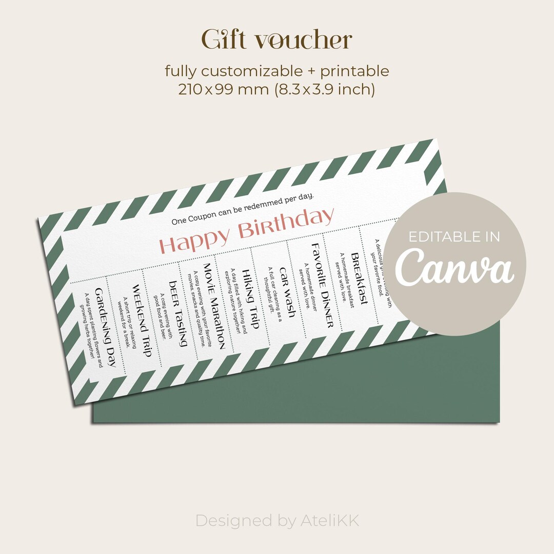 Personalized Voucher Template Canva, Valentine's Day Voucher, Gift ...