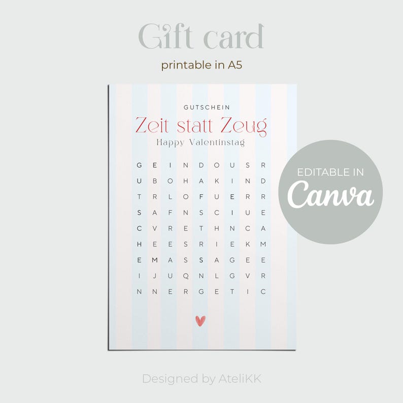 Gift Certificate Puzzle: Time Instead of Things | DIY Puzzle | Word ...