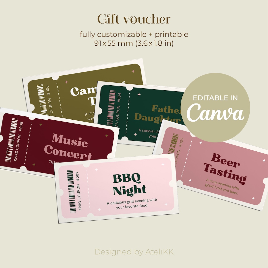 Personalized Voucher Template Canva, DIY Voucher Coupon, Printable and ...