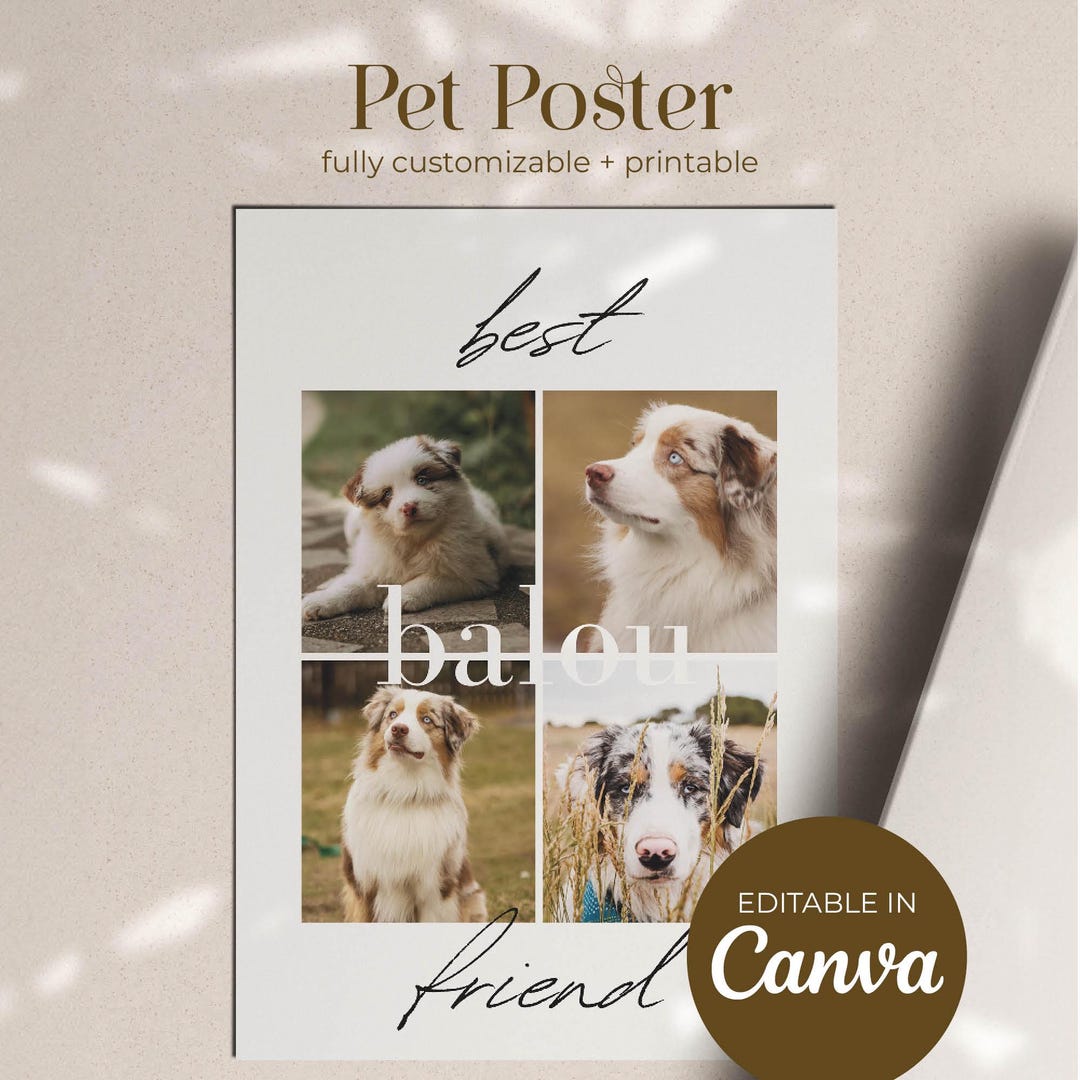 Personalized Dog Memorial Gift, Dog or Cat Poster, Keepsake, Editable ...