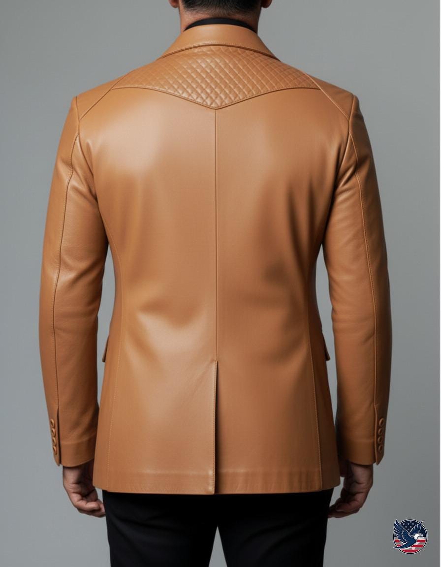 Genuine Leather Coat – Men’s Single-breasted Real Leather Business ...