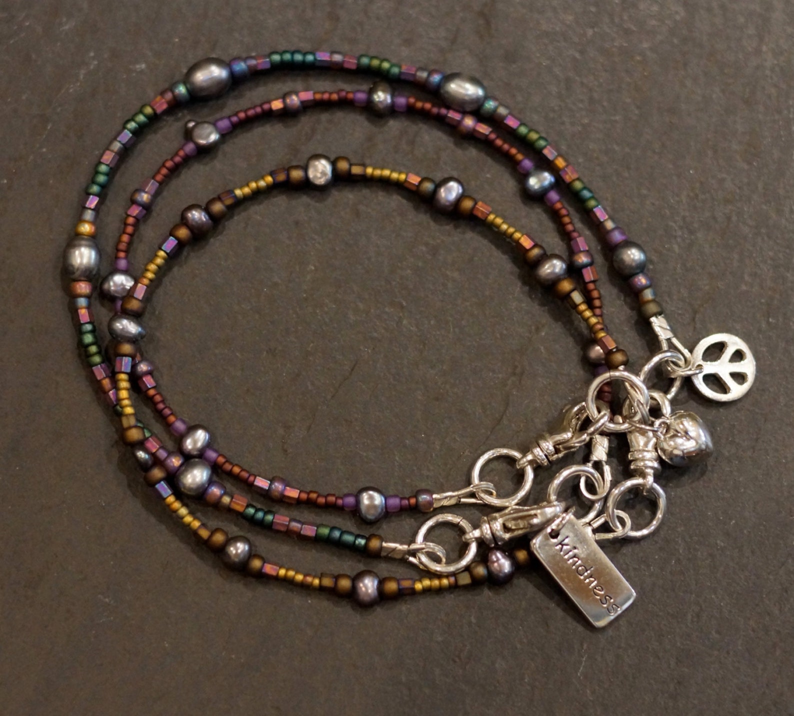 Peace and Kindness Karma Warrior Wrap Bracelet Necklace, Empathic ...