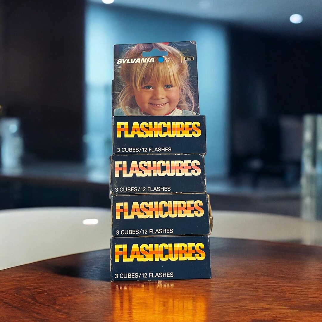 Vintage Flash Cubes - Unused Package of Sylvania Blue Dot Flash Cubes ...
