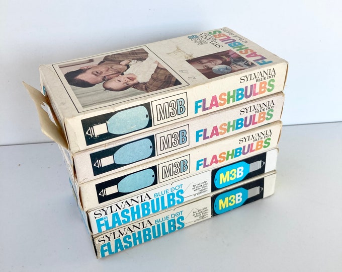 Vintage Flash Bulbs Sylvania M3B blue Flashbulbs New Old - Etsy