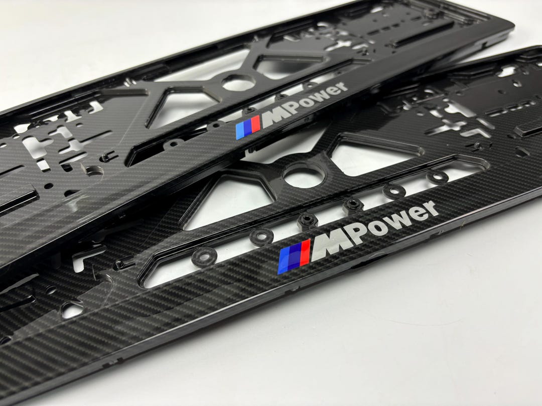 2x CARBON BMW M Power Number Plate Surround Holder Frame - Etsy