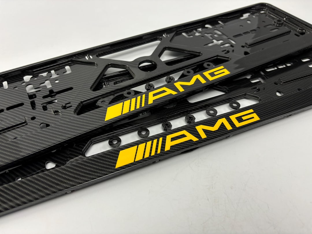 2x CARBON Mercedes Benz AMG Number Plate Surround Holder Frame - Etsy