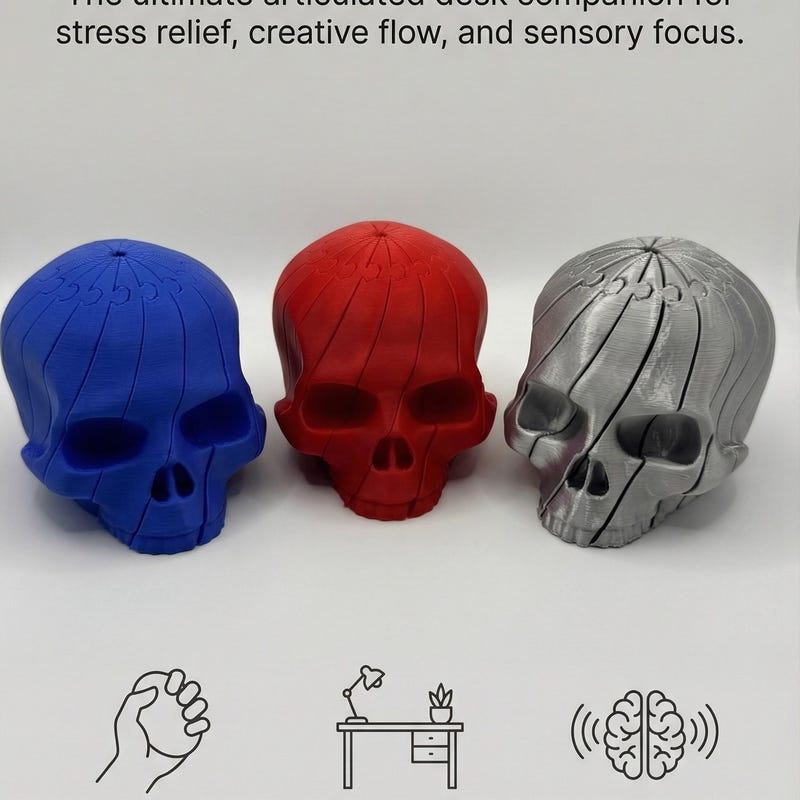 3d Printed Fidget Skull - Etsy