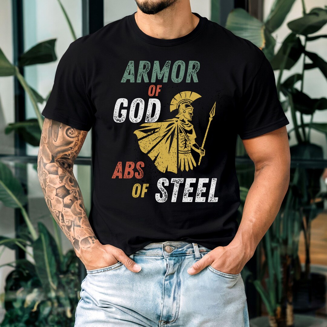 Funny Christian Fitness T-shirt: Armor of God, Abs of Steel - Etsy