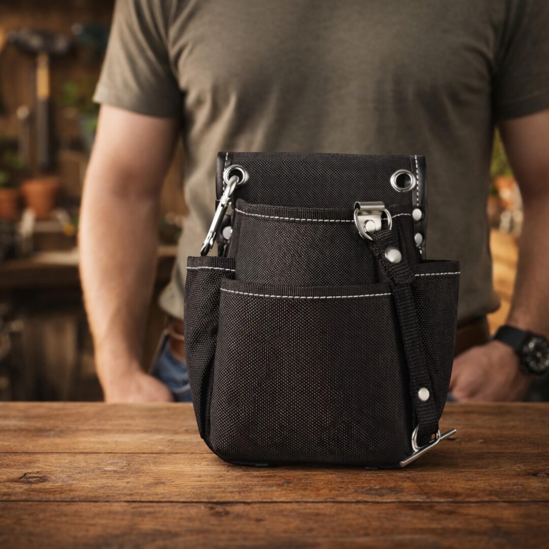 Black Canvas Tool Belt Pouch | Professional Electrician & Carpenter ...