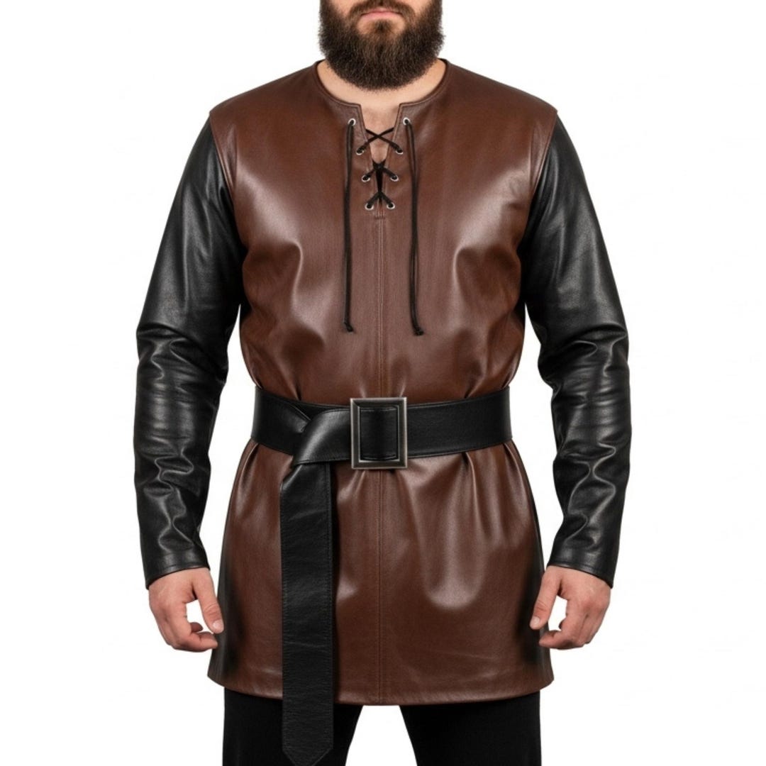 Handmade Leather Medieval Tunic – Renaissance Doublet Coat, Fantasy ...