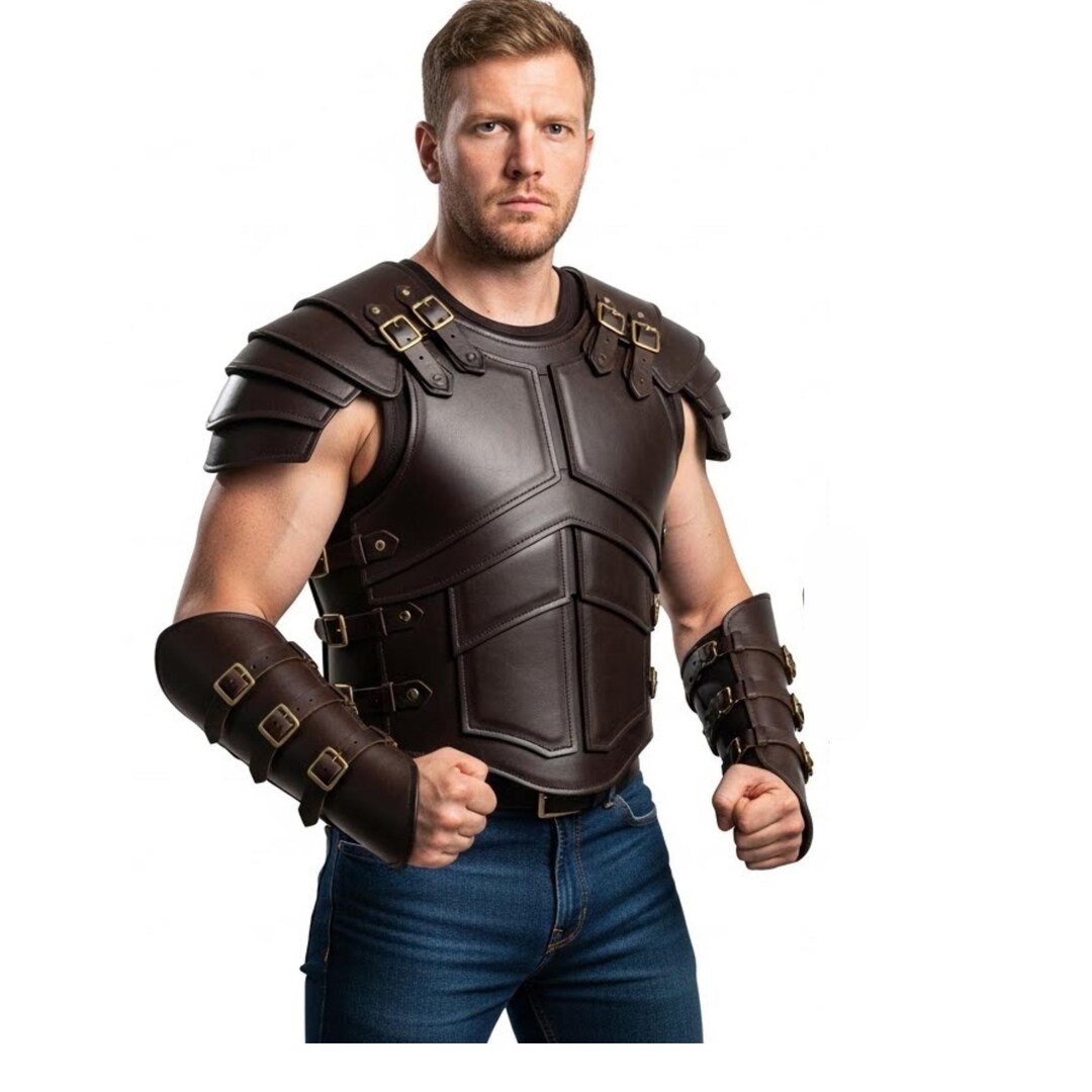 Handmade Leather Armor Vest – Mens Gothic Warrior Outfit, Medieval ...