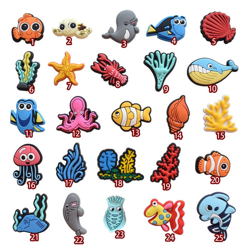 Finding Nemo & Dory Jibbitz Shoe Charms, Silicone Hole Accessories for ...