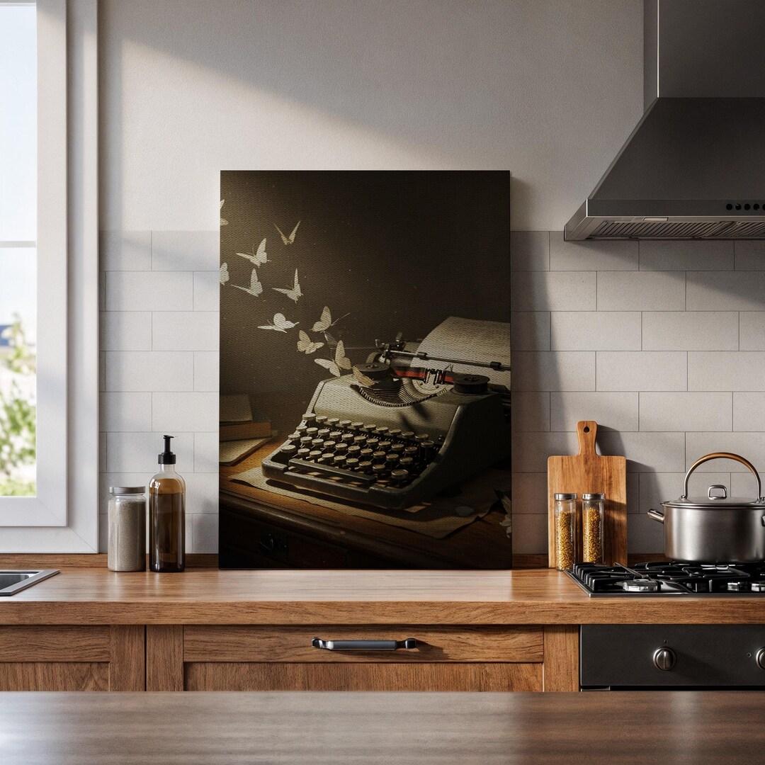 Vintage Typewriter Canvas Wall Art, Literary Inspiration Print With ...