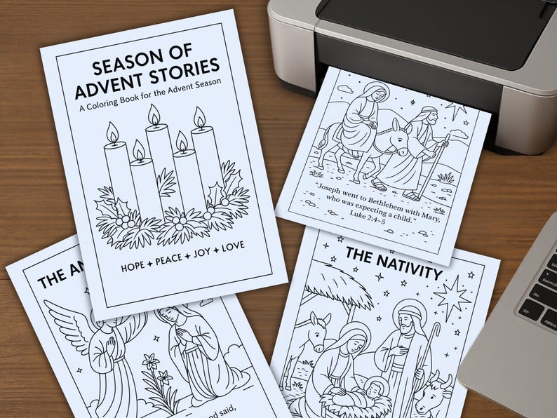 Advent Nativity Story Coloring Book for Kids (digital Download) - Etsy