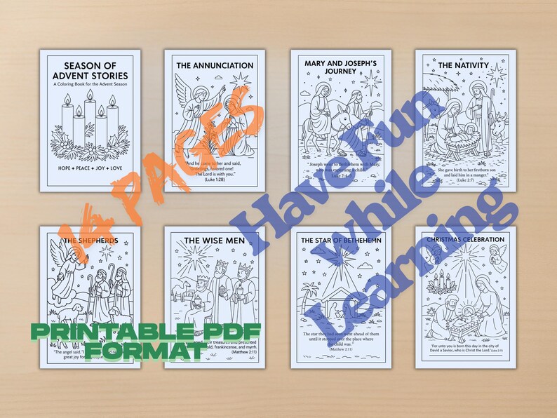 Advent Nativity Story Coloring Book for Kids (digital Download) - Etsy