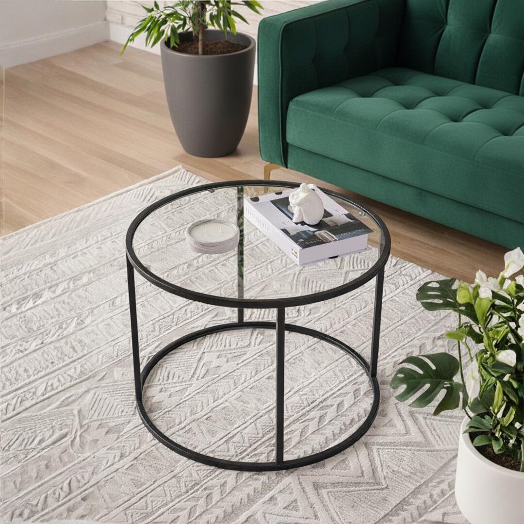 Modern Glass Coffee Table, Smoked (grey) Glass Coffee Table, Minimalist ...
