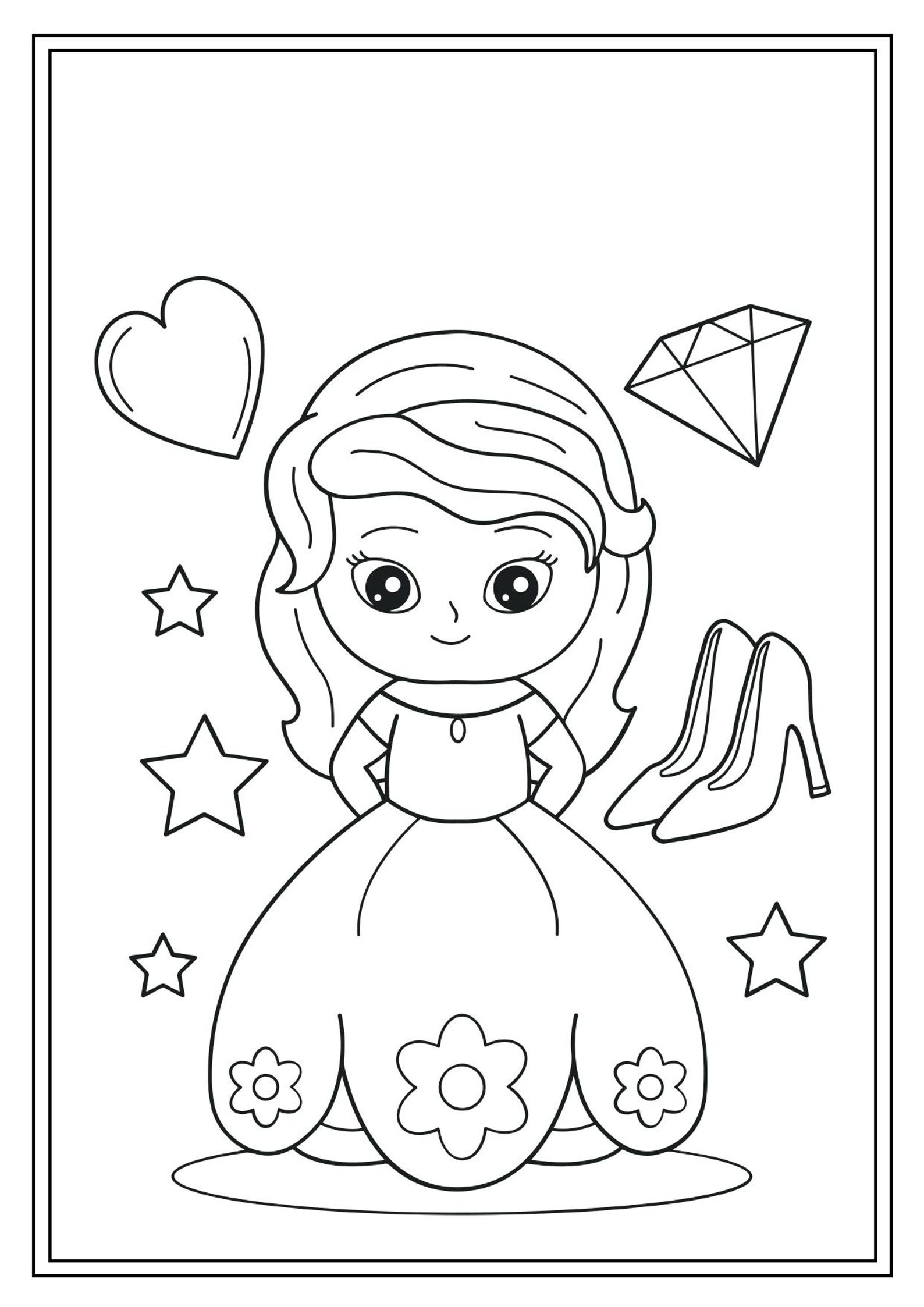 Fairy Tale Princess Coloring Pages for Kids, 30 Printable Pages ...