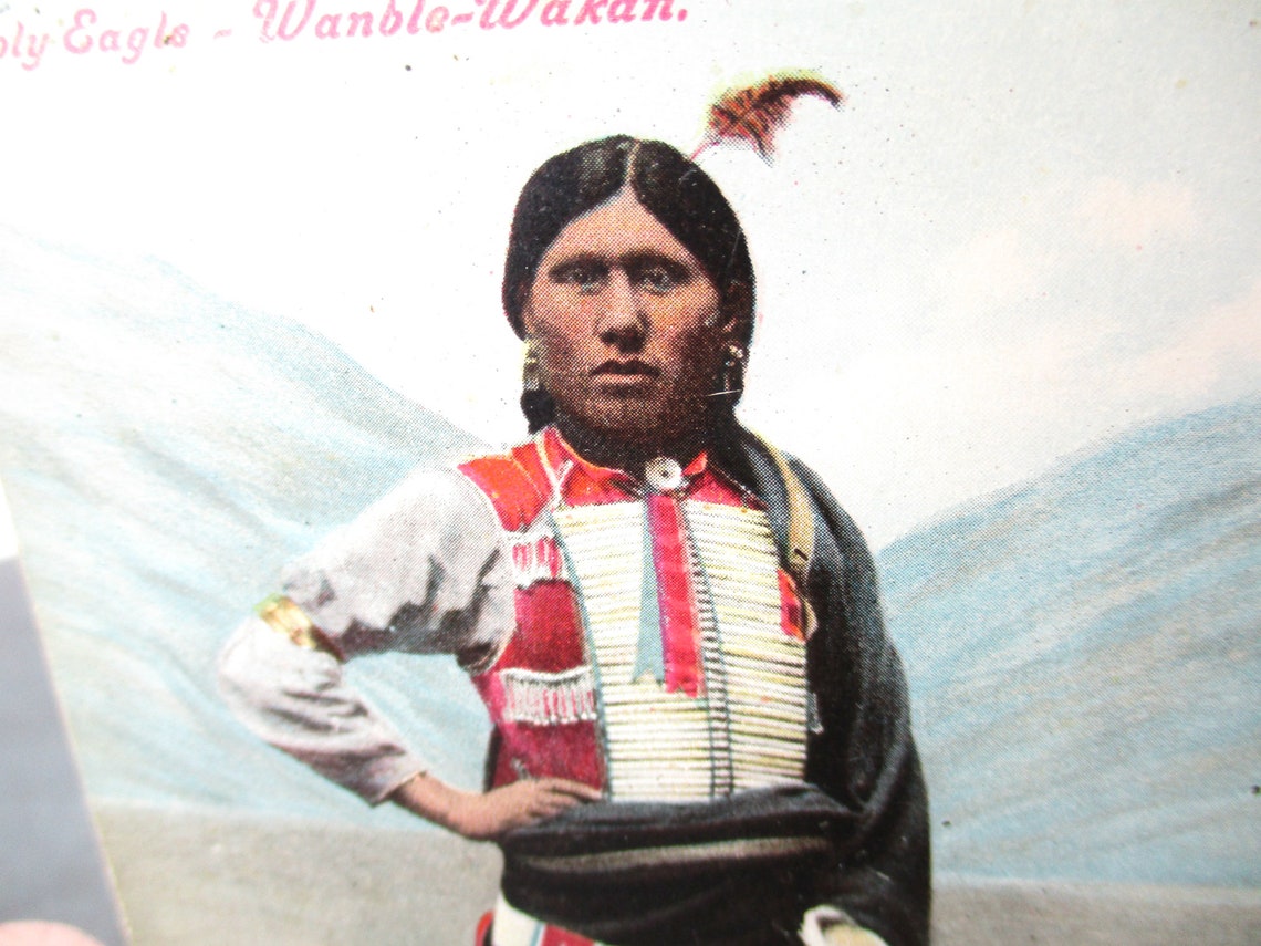 Lakota Sioux Photo Postcard Holy Eagle Wanble-Wakan of South | Etsy