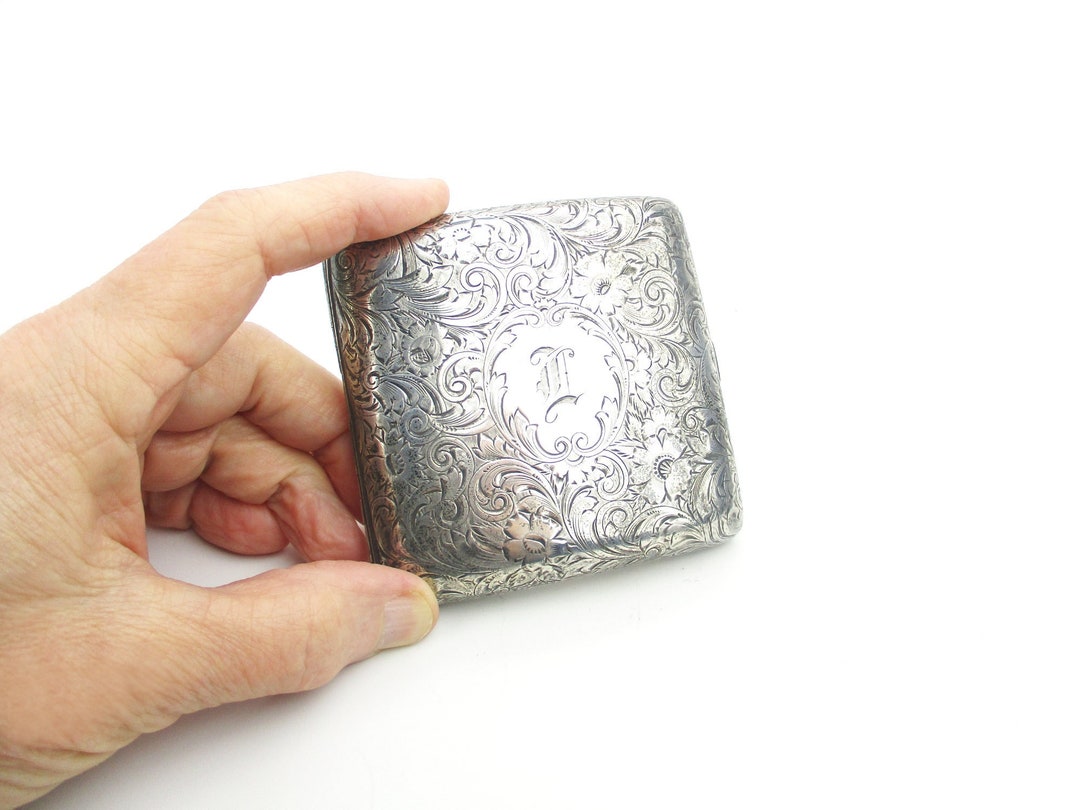 Victorian Cigarette Case Antique Sterling Silver Foliate Engraved ...