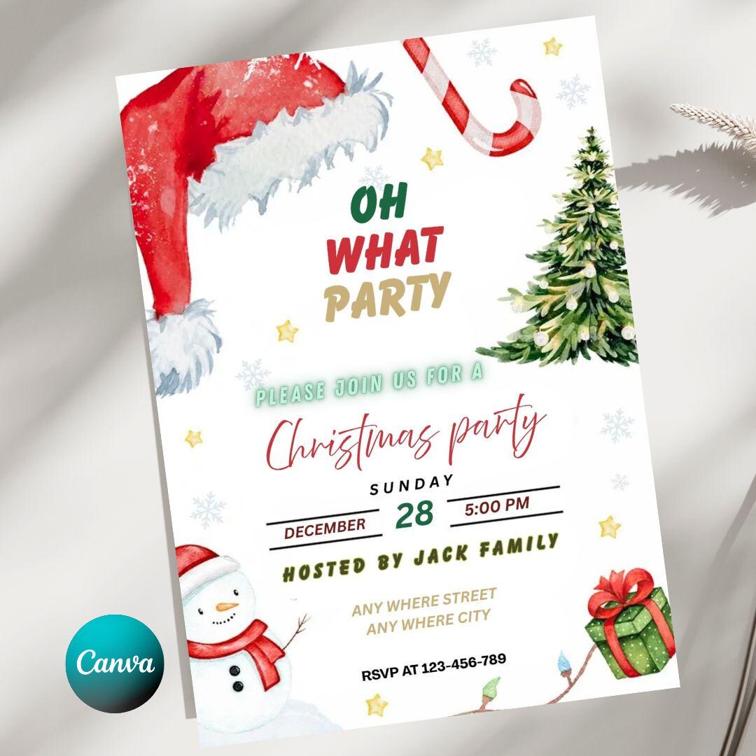 Editable Christmas Party Invitation | Holiday Event Template ...