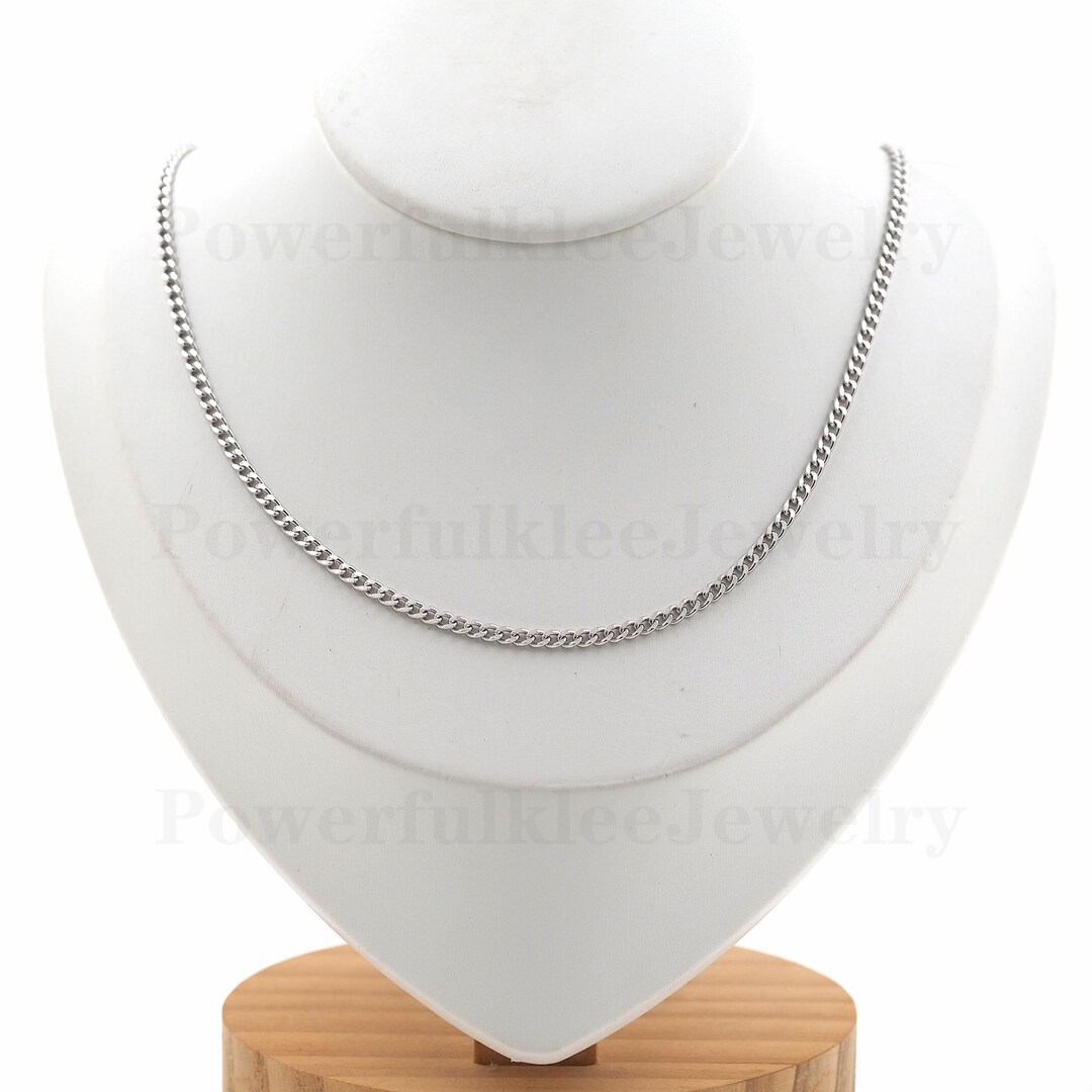 S925 Sterling Silver Curby Chain Necklacefashion - Etsy
