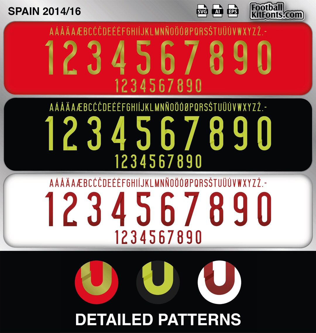 Spain 2014 World Cup Font | Vector Football Font SVG AI EPS Download - Etsy