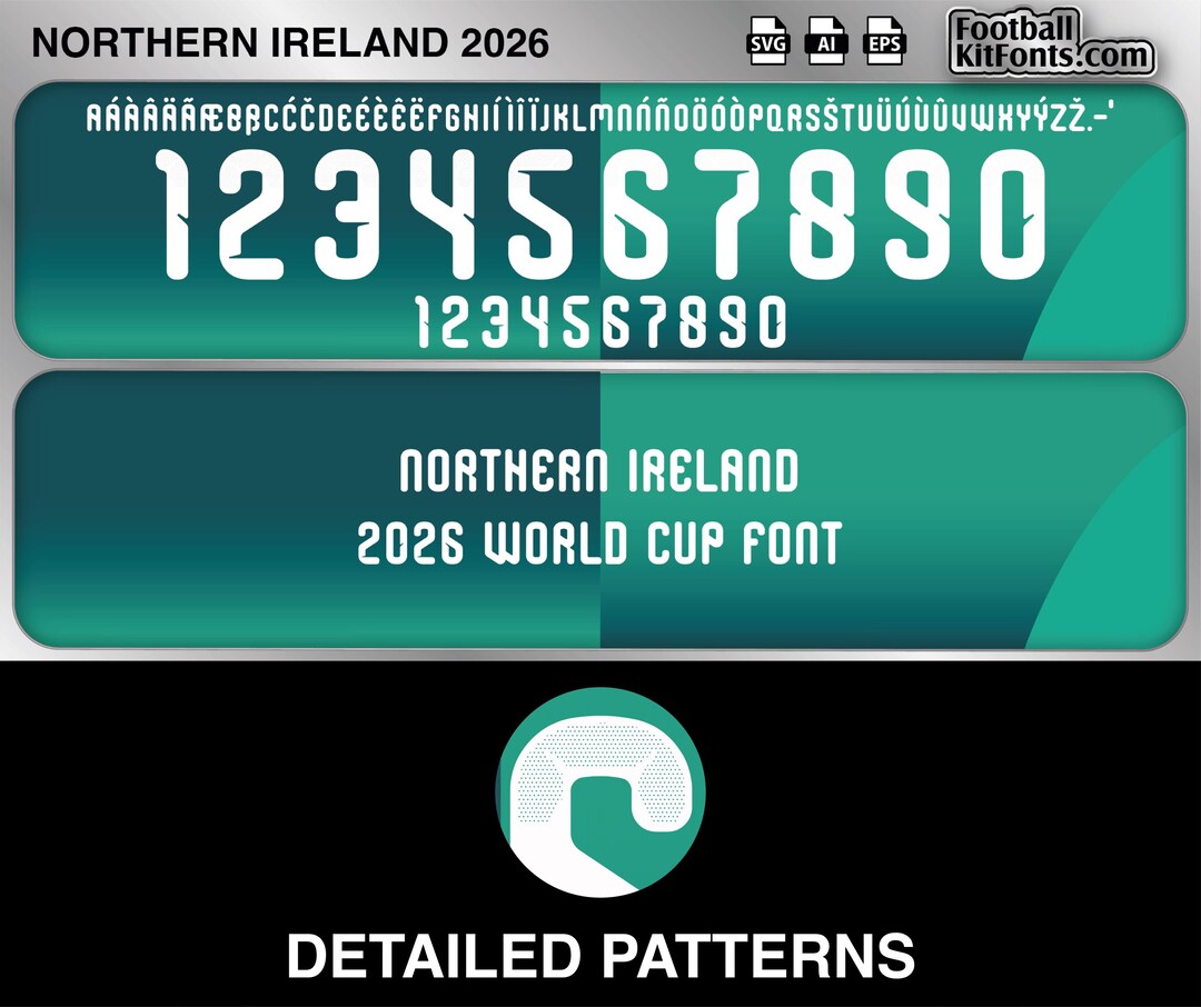 Northern Ireland 2026 World Cup Font | Vector Football Font SVG AI EPS ...