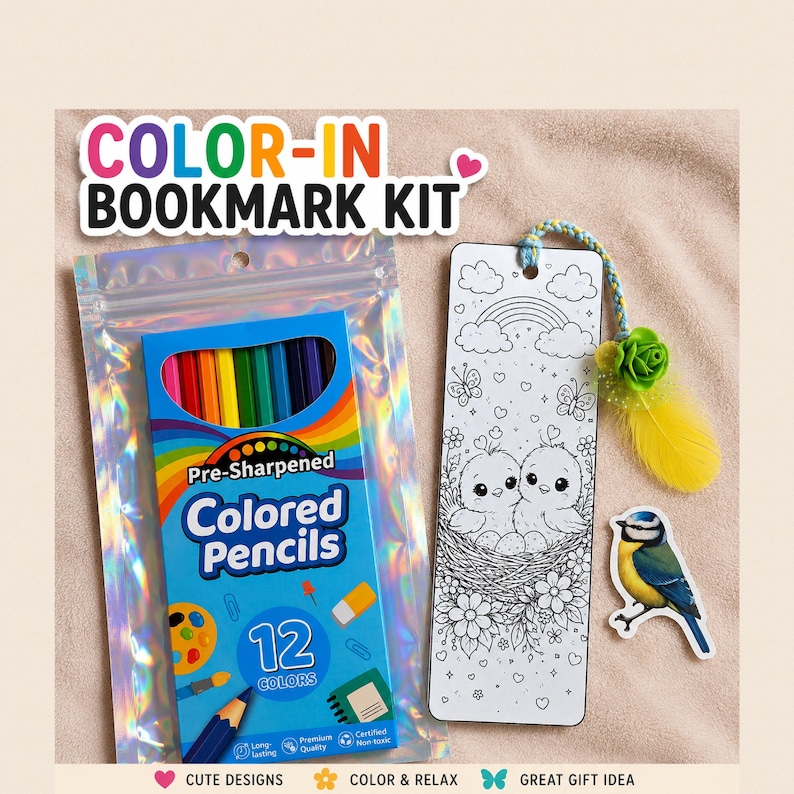 Color Your Own Bookmark Kit for Kids | Reading Reward Activity ...