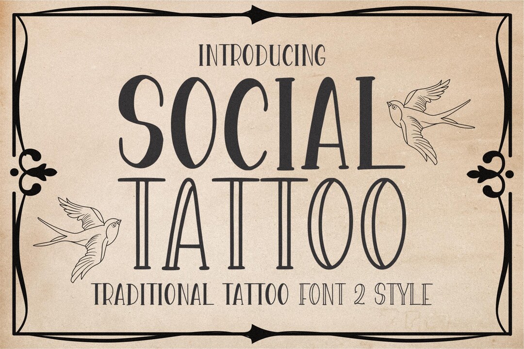 Social Tattoo Font, Handwritten Script Font, Cursive Font, Cricut Font ...