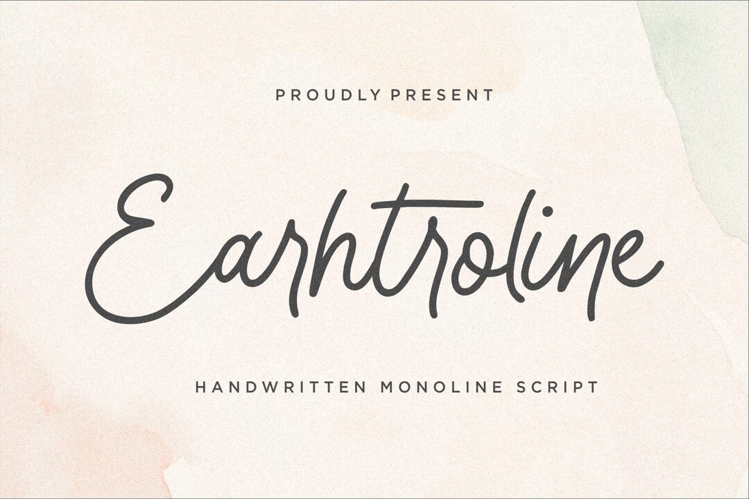 Earhtroline Font, Handwritten Signature Script Font, Cursive Font ...