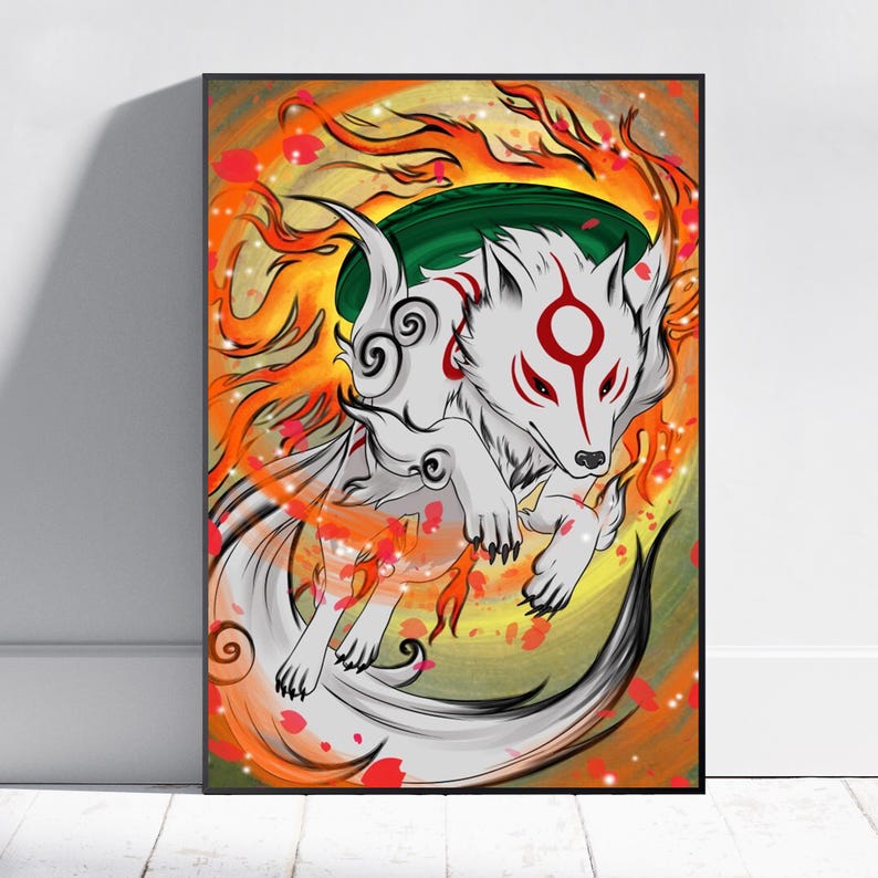Okami Poster | Amaterasu Wall Art | Game Print - Etsy