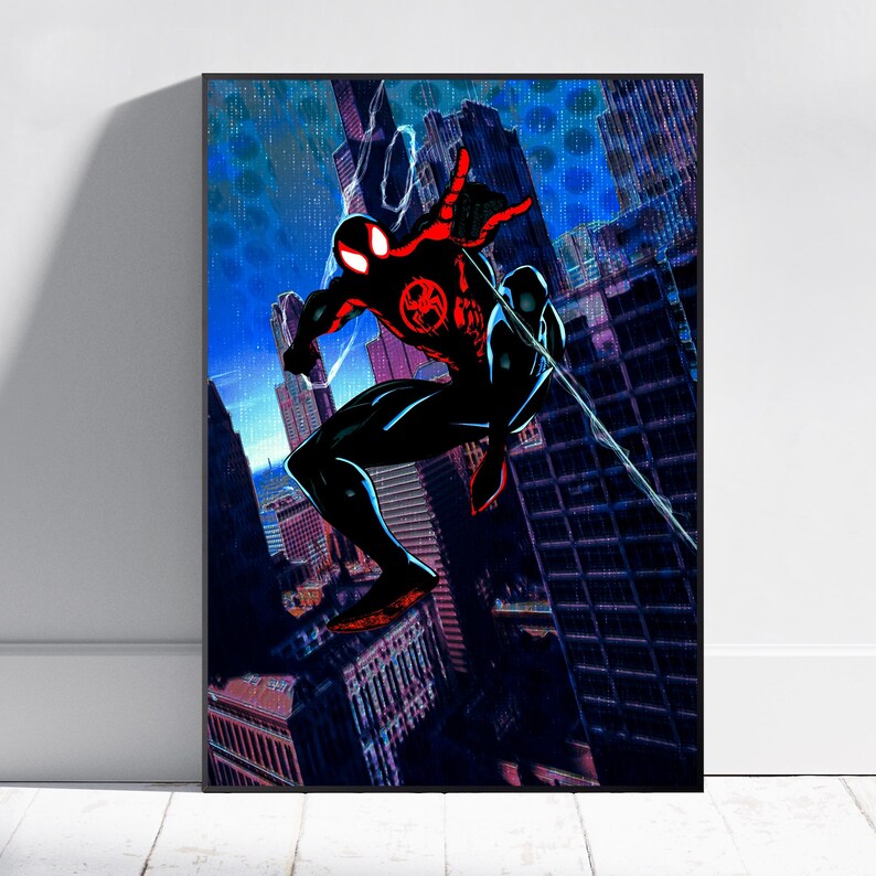Spider Man Into the Spider Verse Poster, Miles Morales Wall Art, Game ...
