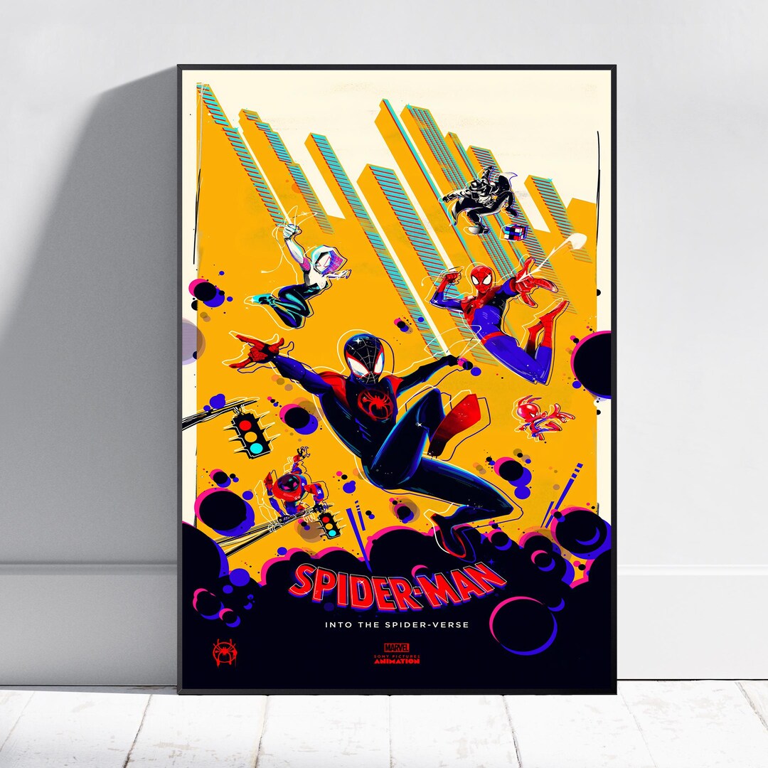 Spider Man Into the Spider Verse Poster, Miles Morales Wall Art, Game ...