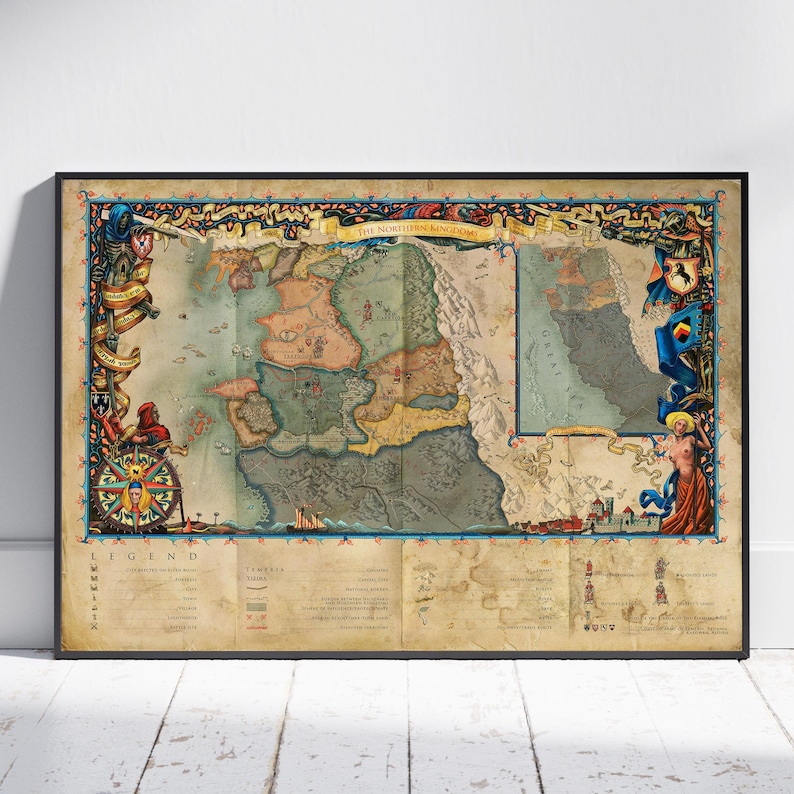 Witcher Map Poster | Kaer Morhen Wall Art | Game Print #3 - Etsy
