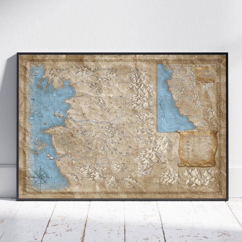 Witcher Map Poster | Kaer Morhen Wall Art | Game Print #3 - Etsy