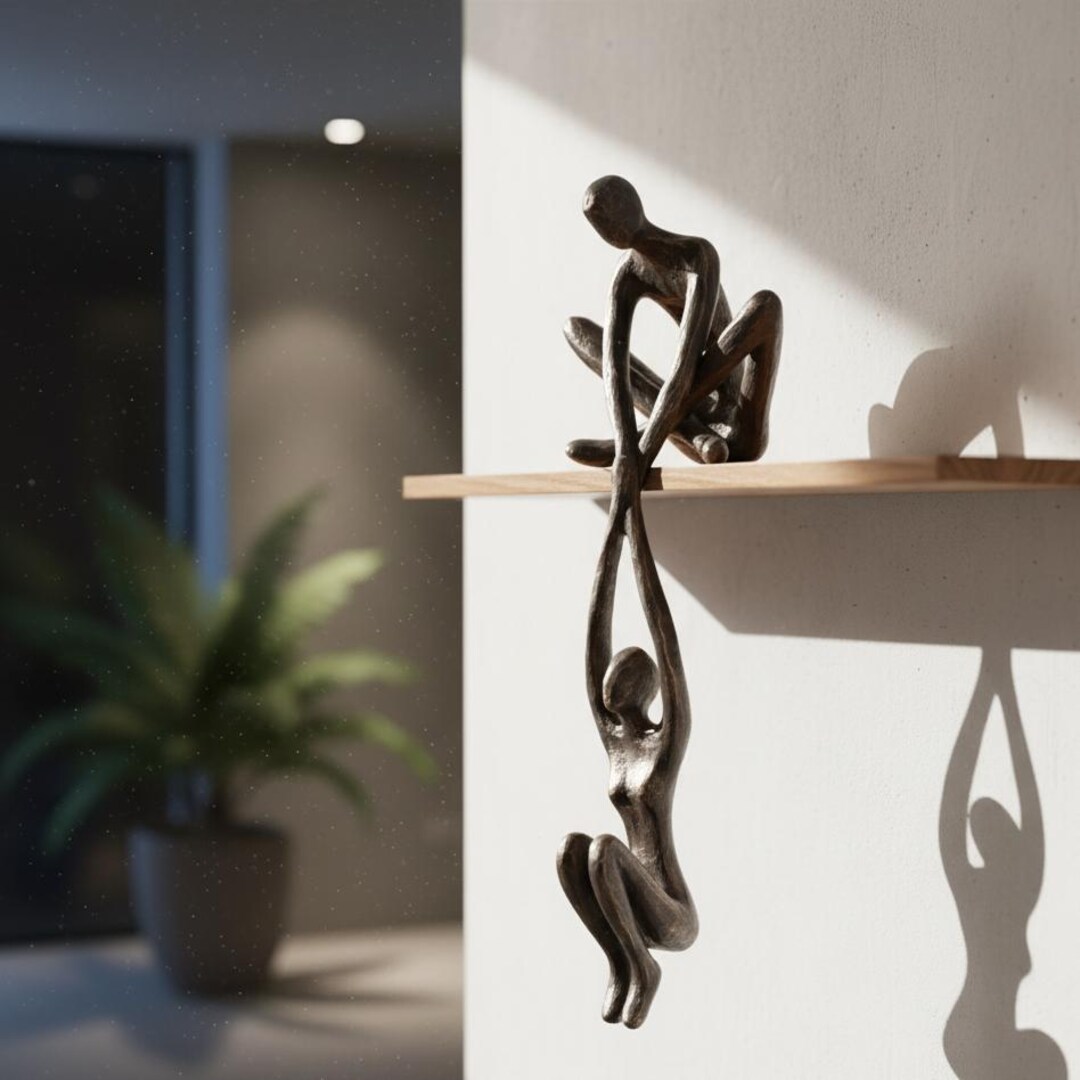 Helping Hand Wall Sculpture, Modern Abstract Human Figures Decor ...