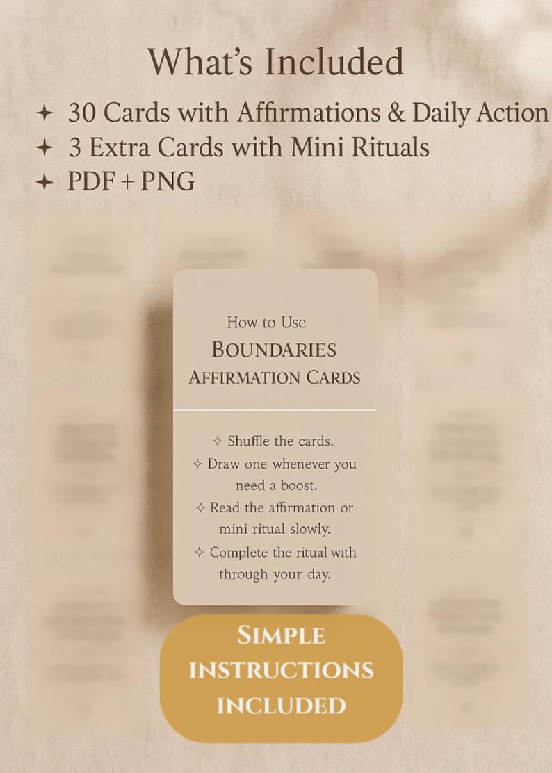 Boundaries Affirmation Cards | Printable Deck for Empaths & People ...