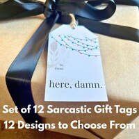 Sarcastic Gift Tags, Digital Download, Set of 20, Funny Printable Gift ...
