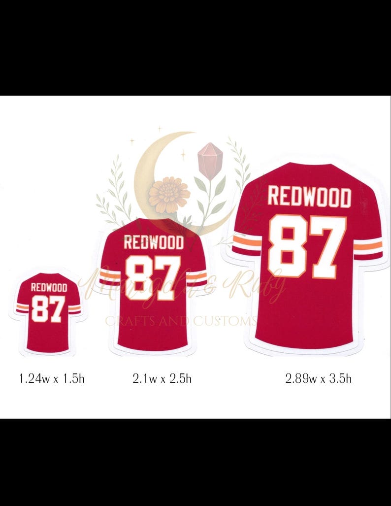 Redwood 87 Football Jersey Sticker: Kansas City Inspired - Etsy