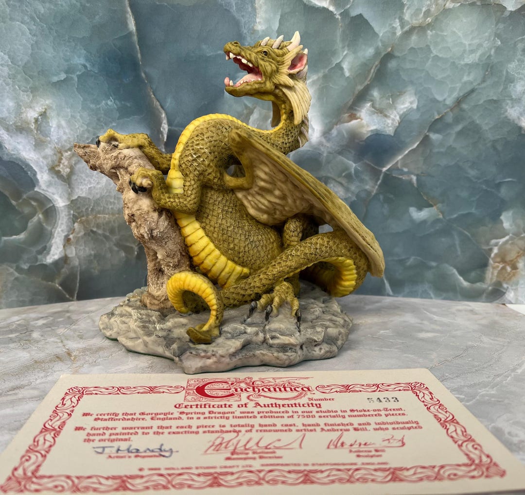 Enchantica Spring Dragon Gorgoyle Figurine: Hand-cast, Hand-painted ...