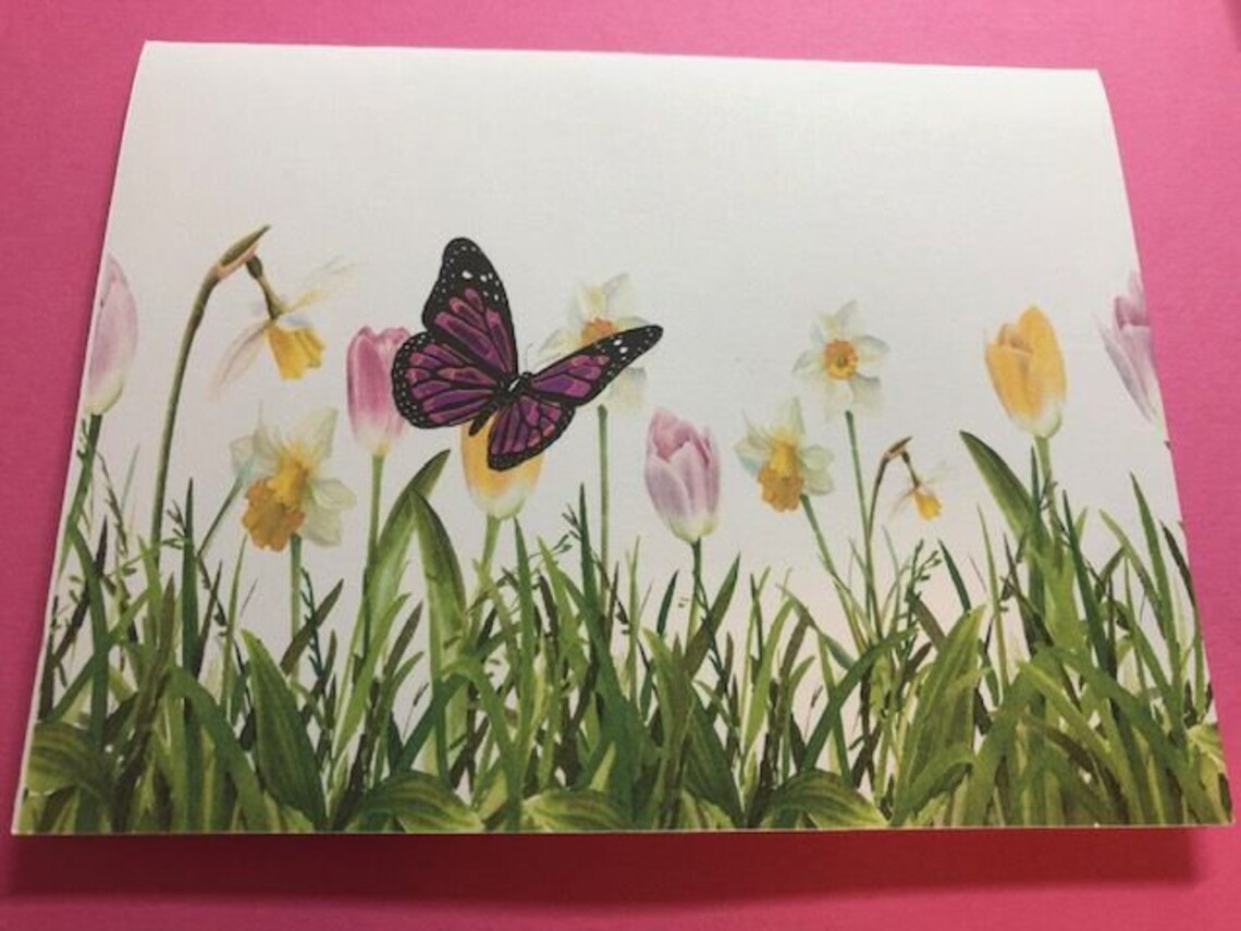 Bundle of 10 Floral, Butterfly Note Cards - Etsy
