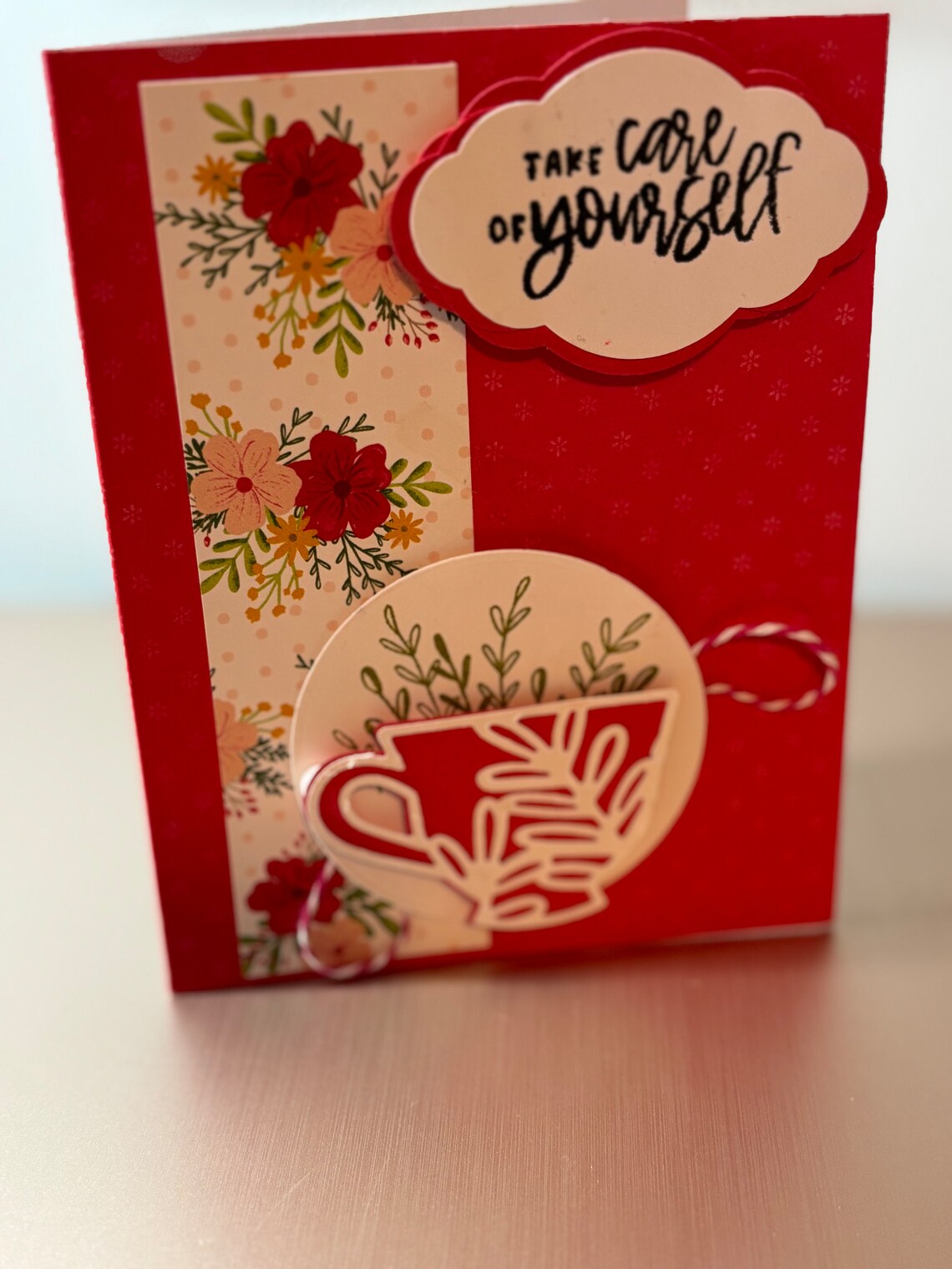 Handmade Take Care of Yourself Card Matching Envelope - Etsy