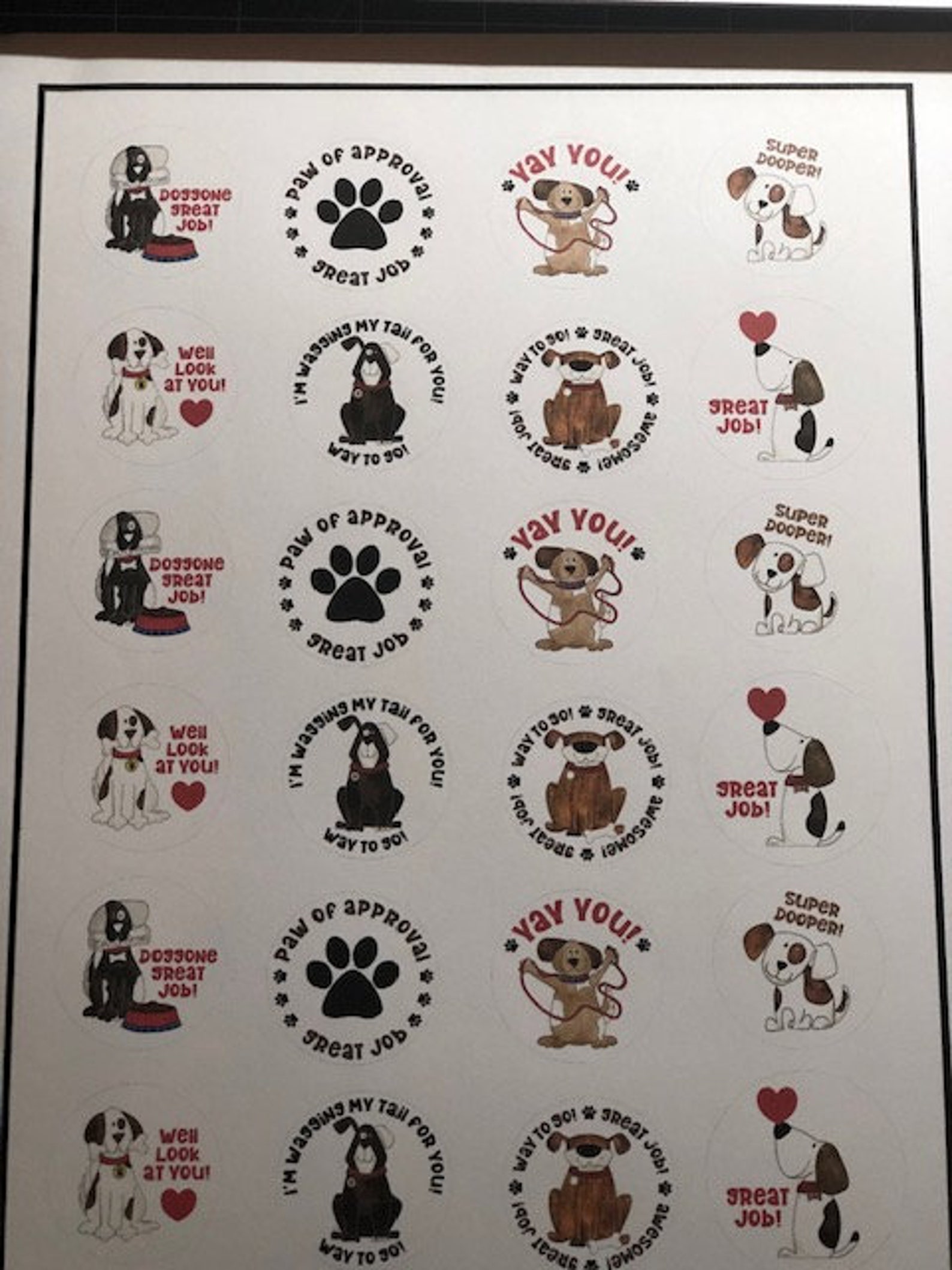 Dog Theme Reward Stickers 18 Stickers - Etsy