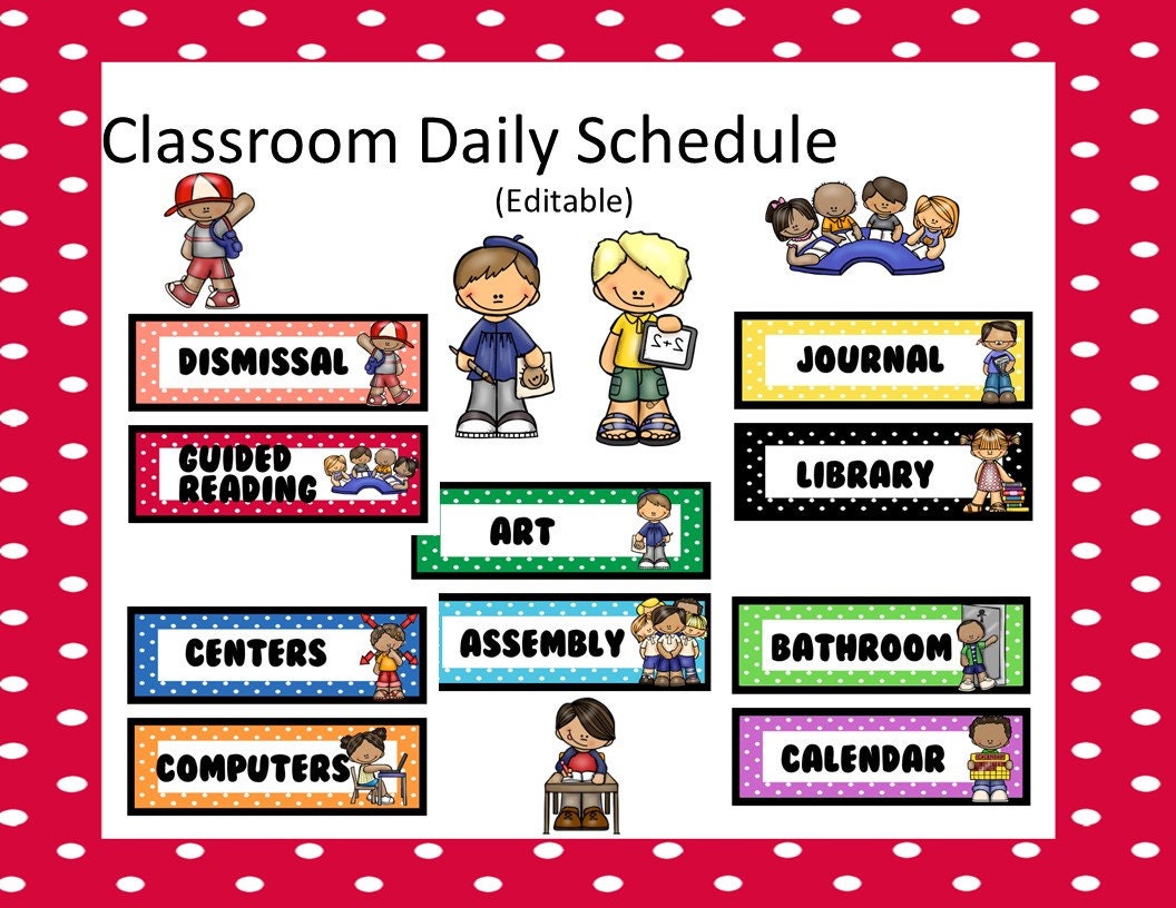 Classroom Daily Schedule editable Teaching Materials - Etsy