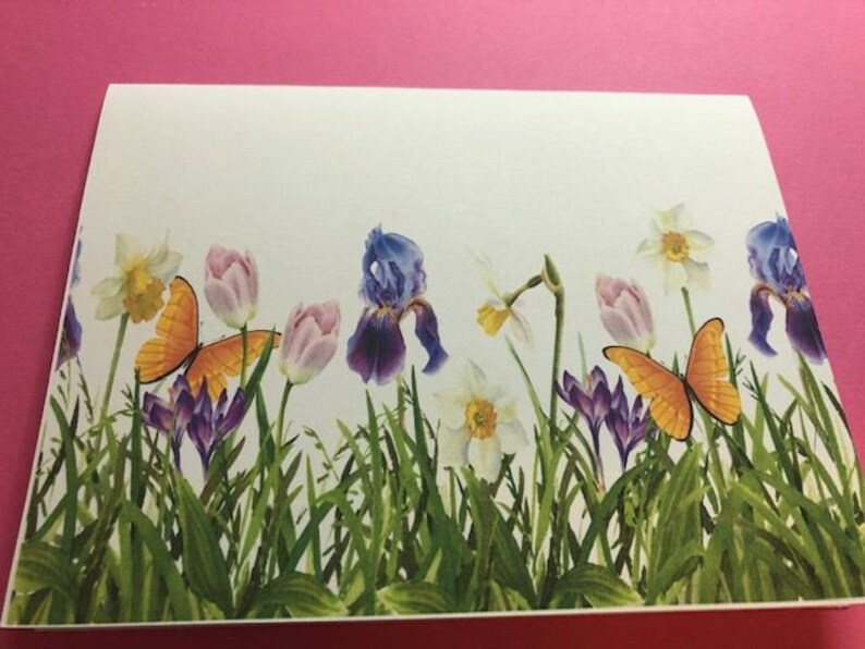 Bundle of 10 Floral Butterfly Note Cards - Etsy