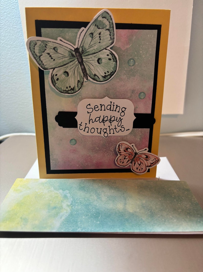 Handmade Sending You Thoughts Butterfly Card With Matching Envelope - Etsy