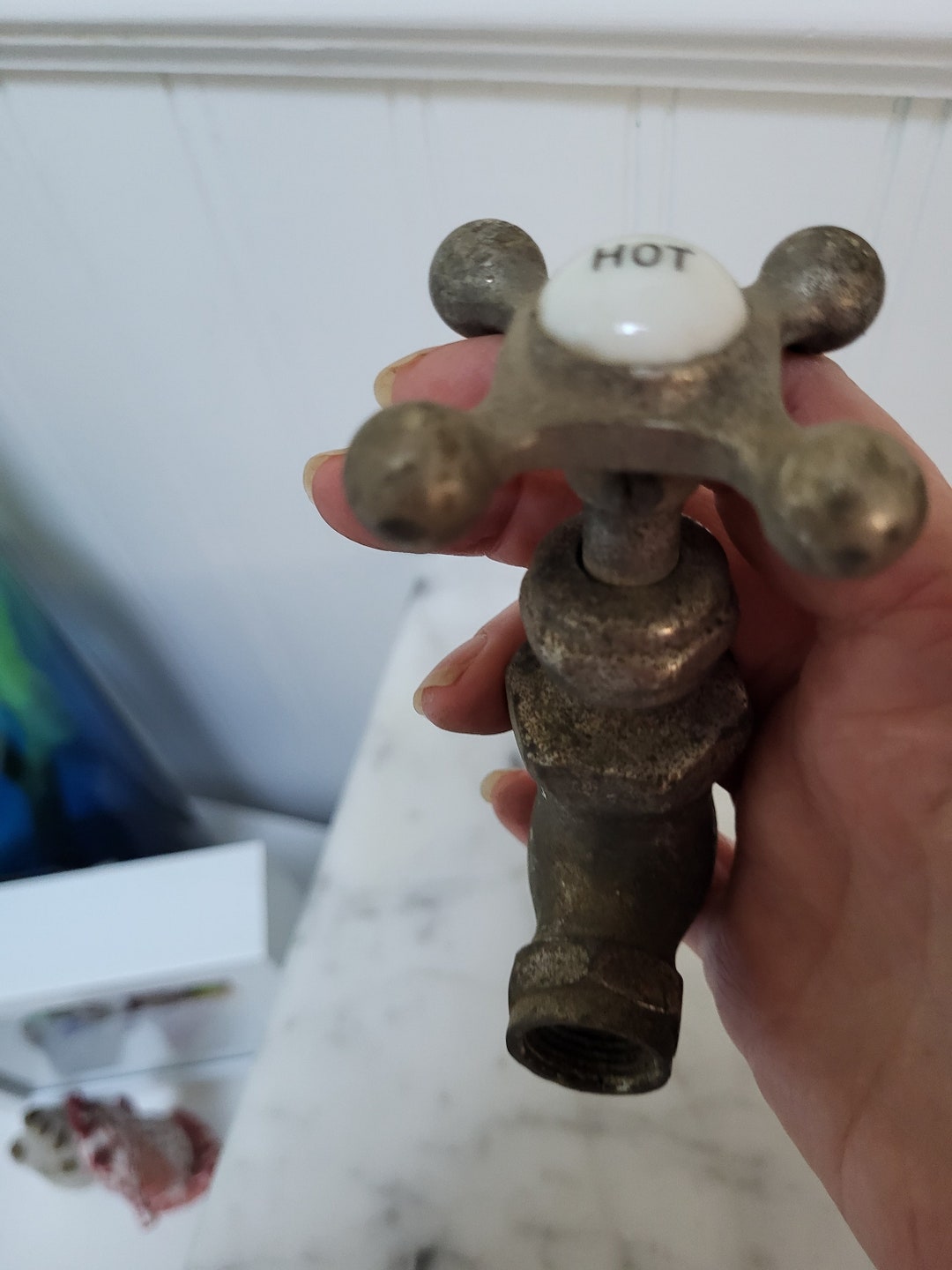 Antique Porcelain Hot Valve - Etsy