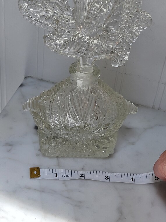 Art Deco Large Pressed Glass Lily Flower Perfume Bott… - Gem
